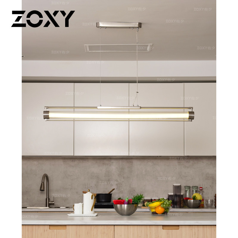zoxy佐夕极简中古设计师奶茶店前台餐厅餐桌吧台岛台长条一字吊灯_虎窝淘