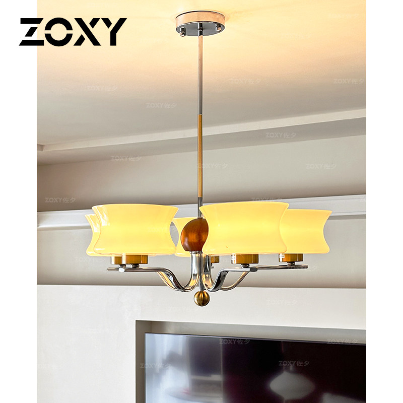 zoxy法式客厅吊灯简约后现代奶油复古餐厅中古丹麦包豪斯卧室灯_虎窝淘