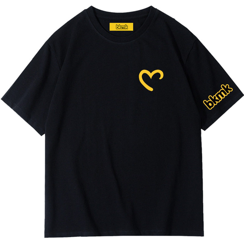 bkmk旗舰店官网短袖t恤男女款夏季运动爱心上衣印花字母情侣高街_虎窝淘