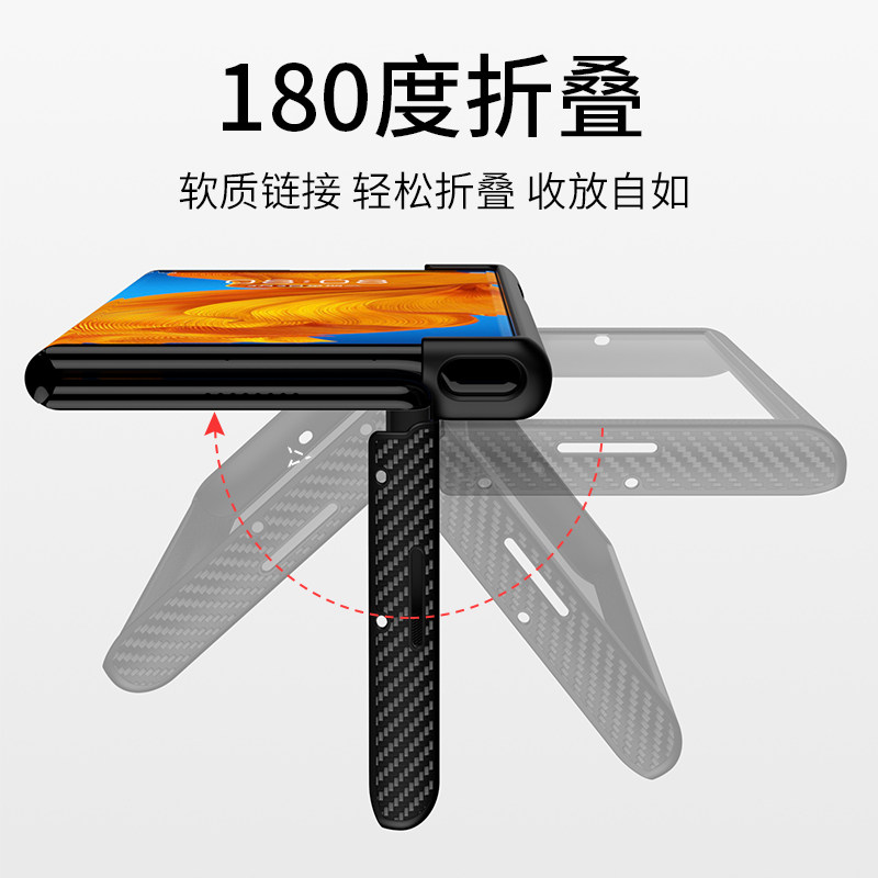适用华为matexs手机壳边框硅胶软边壳膜一体Mate X/XS折叠屏保护套高档外壳自带钢化膜底壳全包防摔支架超薄X_虎窝淘