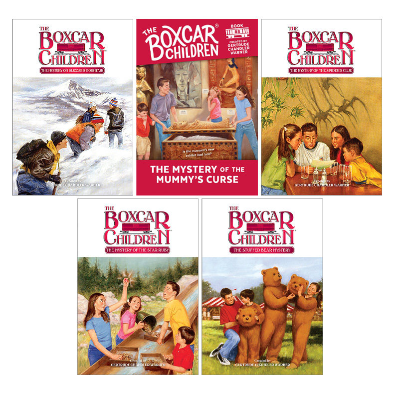 英文原版棚车少年86-90册全套 The Boxcar Children Mysteries Books 86-90进口英语章节桥梁书籍美国 ...