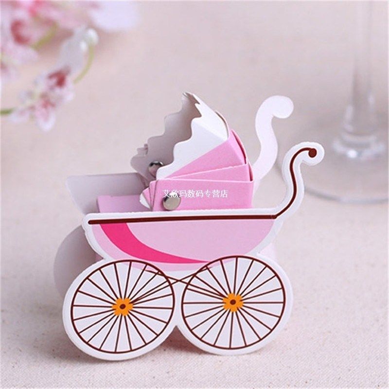 25pcs/lot Party Candy Box Stroller Shape Wedding Baby Shower_虎窝淘