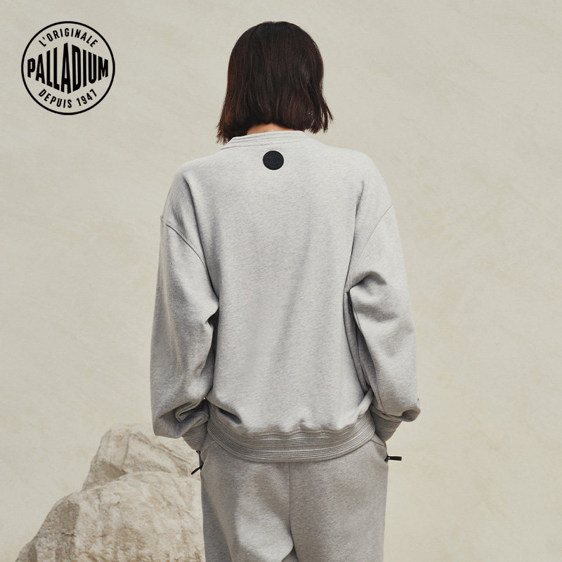 PALLADIUM帕拉丁圆领卫衣女宽松简约大气长袖T恤197829_虎窝淘