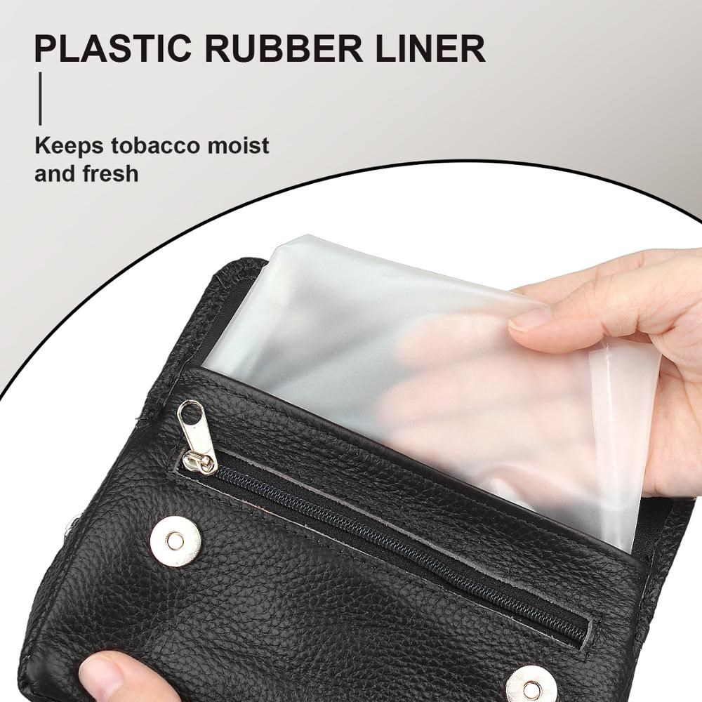 Genuine Leather Smoking Tobacco Pipe Pouch Case Bag 2 Pipes_虎窝淘