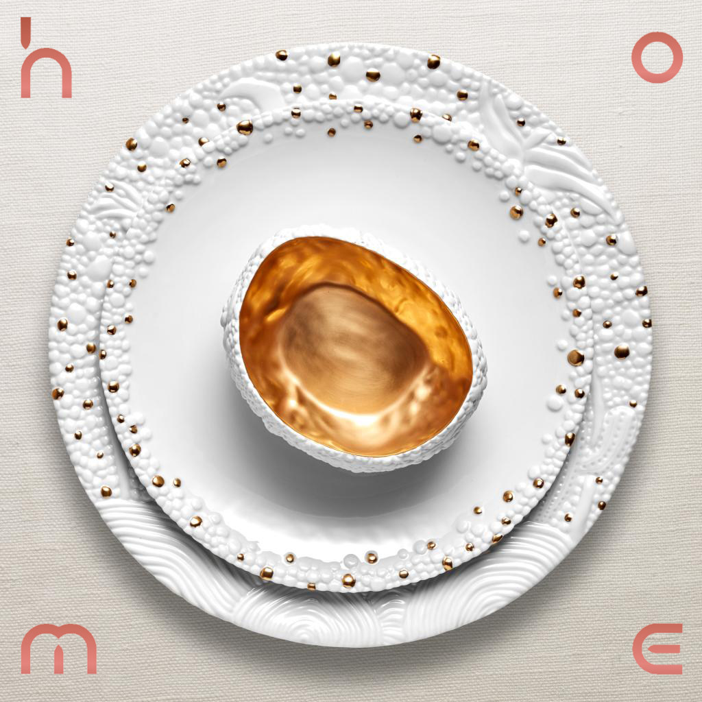 现货美国进口L' OBJET HAAS限量镀金立体陶瓷餐盘碟碗马克杯茶杯_虎窝淘