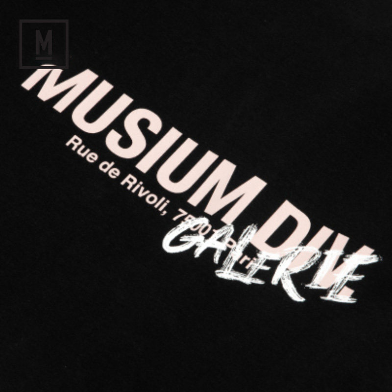 MUSIUM DIV.女装春夏撞色印花刺绣多彩油画圆领简约休闲短袖T恤_虎窝淘