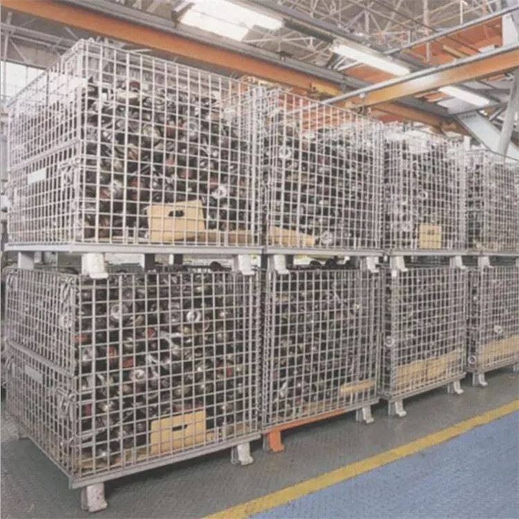 厂家生产折叠式仓储笼仓库周转当天发货金属镀锌周转筐货架仓储笼_虎窝淘