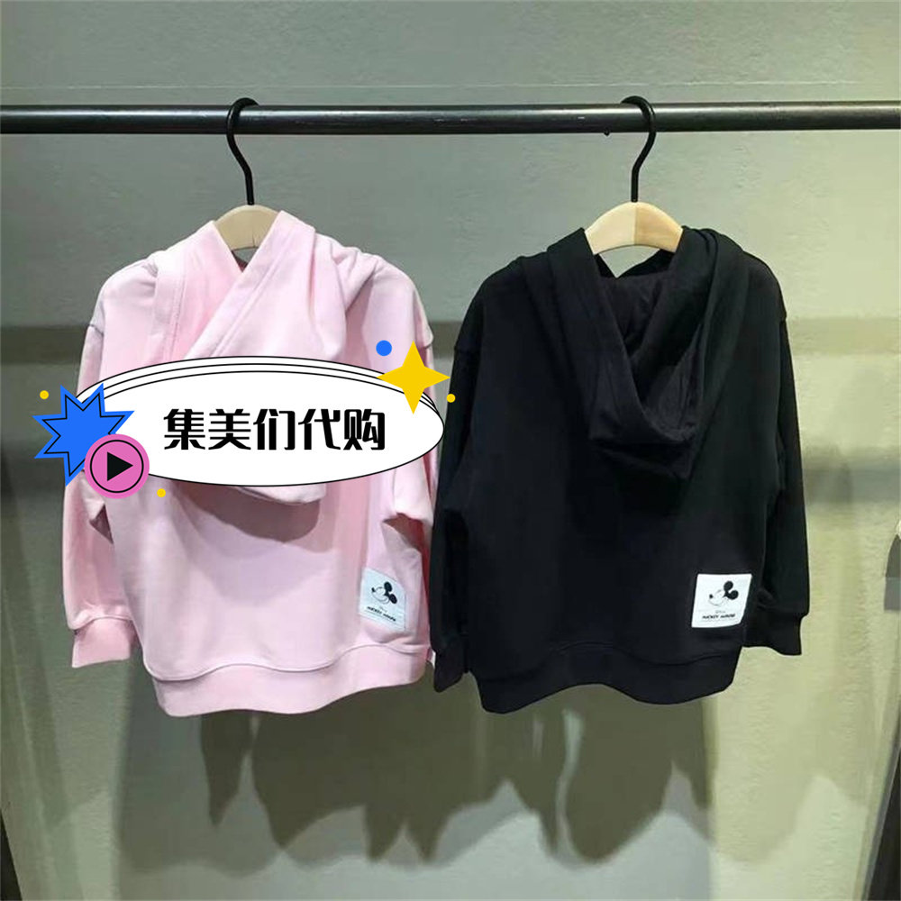 little moco中大童2023秋新款男女童休闲连帽长袖卫衣KBC3SWS022_虎窝淘