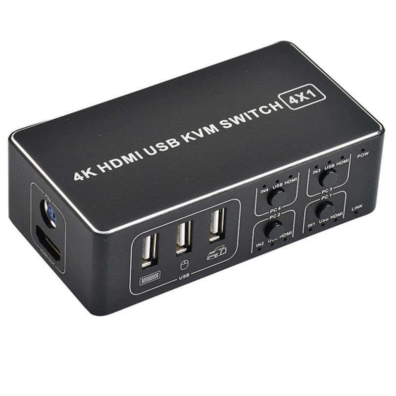 4 port 4K HDMI KVM Switch 4X1 USB HDMI 1.4 KVM Switcher spl_虎窝淘