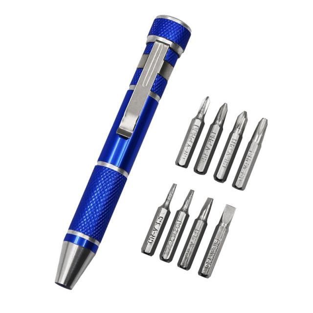 8 In1 Multifunction Mini Aluminum Precision Pen Screw Driver_虎窝淘
