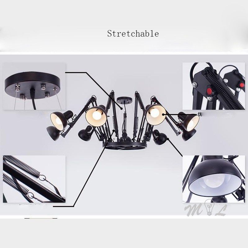 Modern Spider Pendant Lamps Stretchable Hanging Lamp Pendant_虎窝淘
