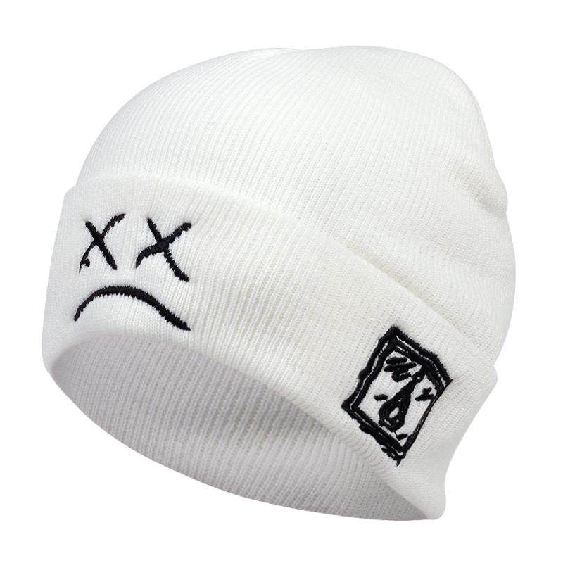 Crying face Embroidery Lil Peep beanie cap Men's and women S_虎窝淘