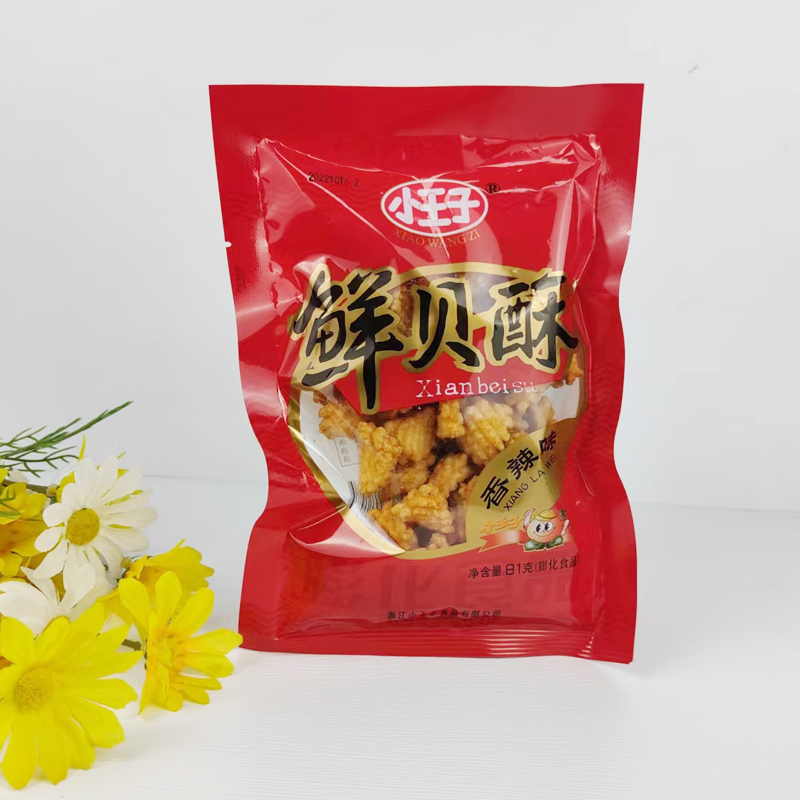 小王子鲜贝酥81g膨化食品办公室休闲零食海鲜味香葱香辣蔬菜味_虎窝淘