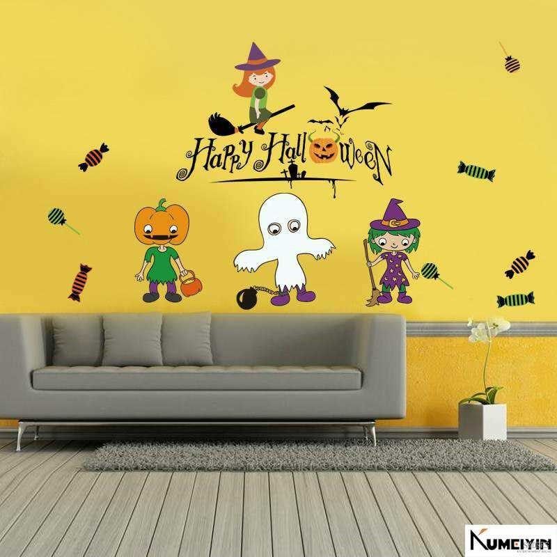 Halloween Decoration props window static paste scene decora_虎窝淘