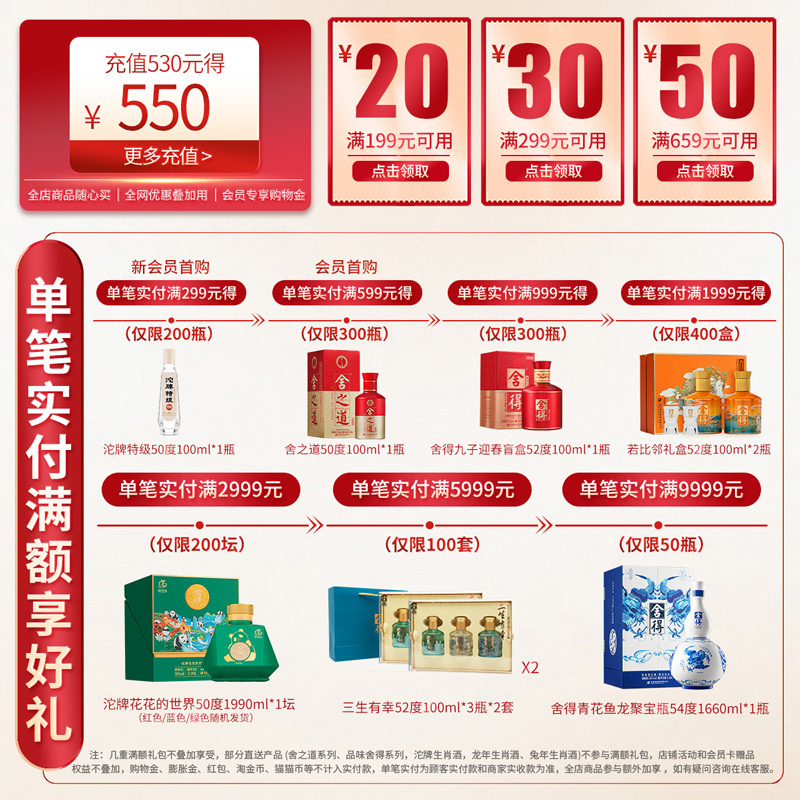 【酒厂直营】官旗沱牌特级45/50度480ml*6浓香纯粮光瓶口粮白酒_虎窝淘