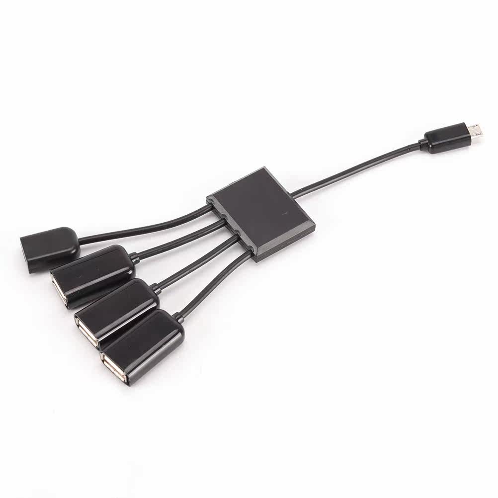 Multi-function USB 2.0 4 in 1 Micro USB Host OTG Charge Hub_虎窝淘