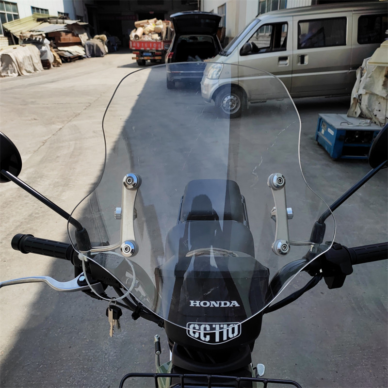 适用于本田幼兽CC110摩托车前挡风玻璃改装高清风挡CROSS CUB 110_虎窝淘