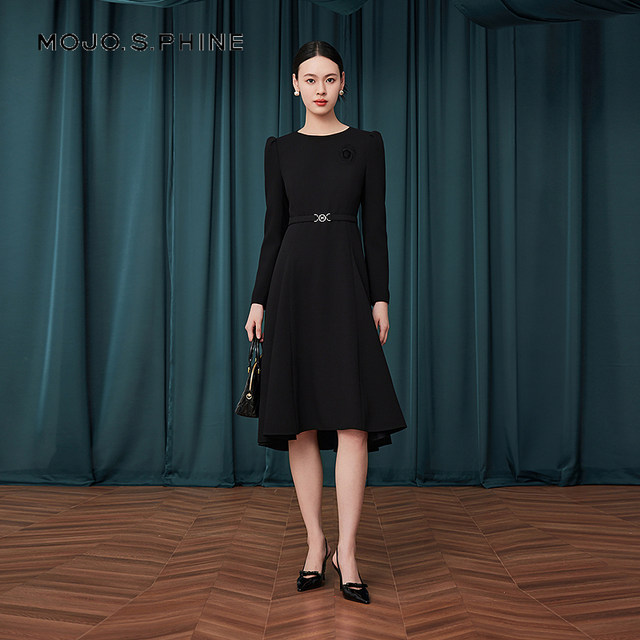 MOJO Mozzo 2025 autumn new one-length neck suit dress for women simple ...