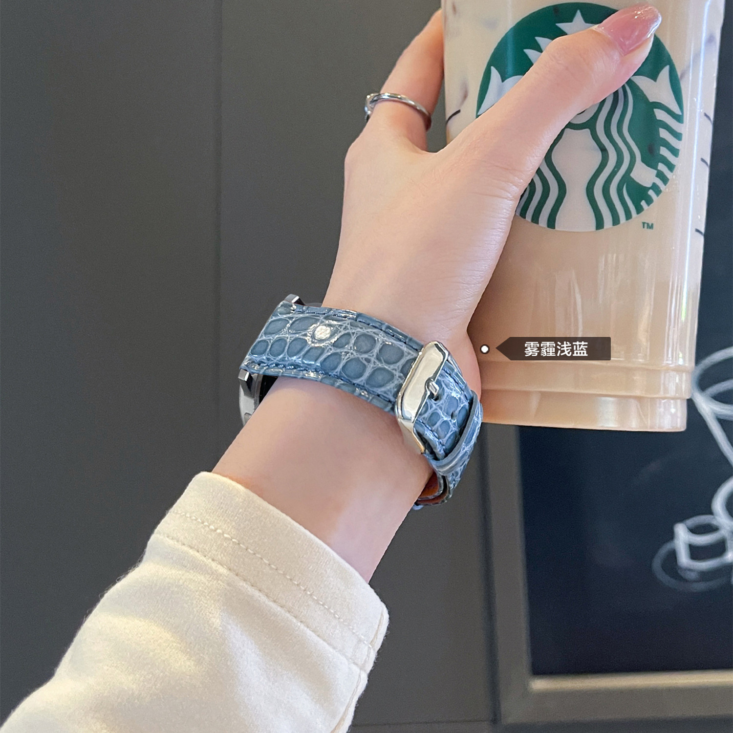 QALUO适用华为GT3手表GT1/GT2/2E表带Watchgt3荣耀Magic2新款Watch3/3Pro高级美洲鳄鱼皮真皮男女46/42 ...