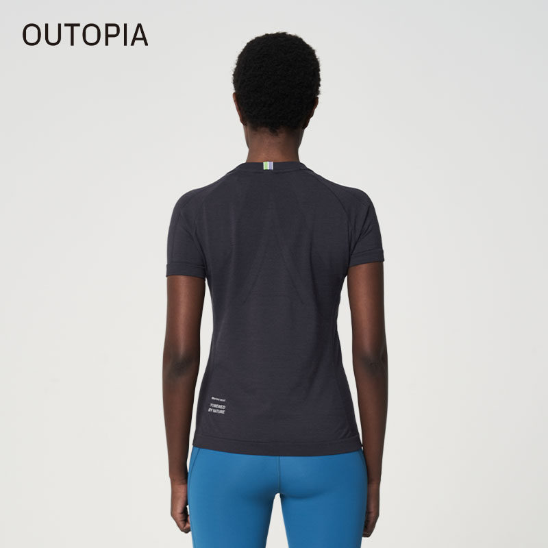 OUTOPIA Fibonacci可机洗羊毛女士短袖运动T恤户外登山徒步运动衣_虎窝淘