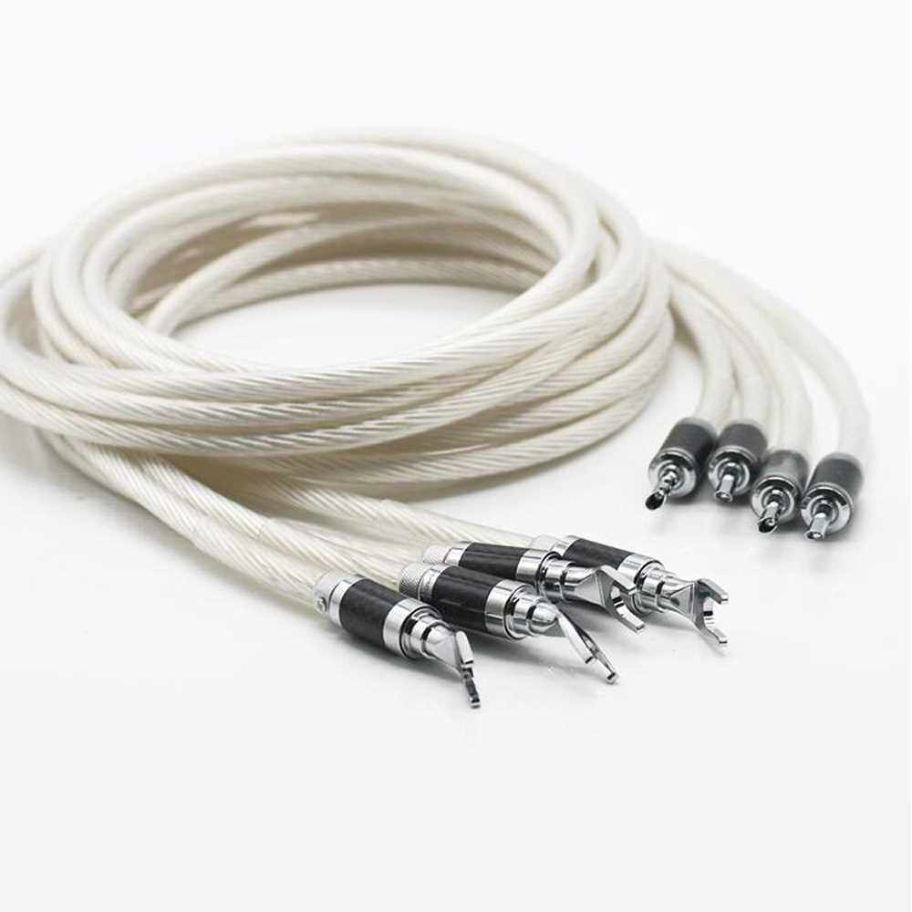 Hi-End 7NOCC Silver Plated HIFI SPeaker cable banana to sp_虎窝淘