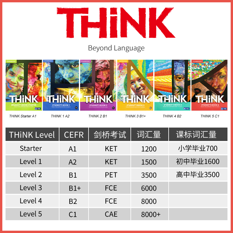 英音版 THINK教材 starter/1/2/3/4/5级别 学生书+练习册 剑桥大学出版社初中英语教材 对应剑桥等级考试 附在线学学习账号_虎窝淘