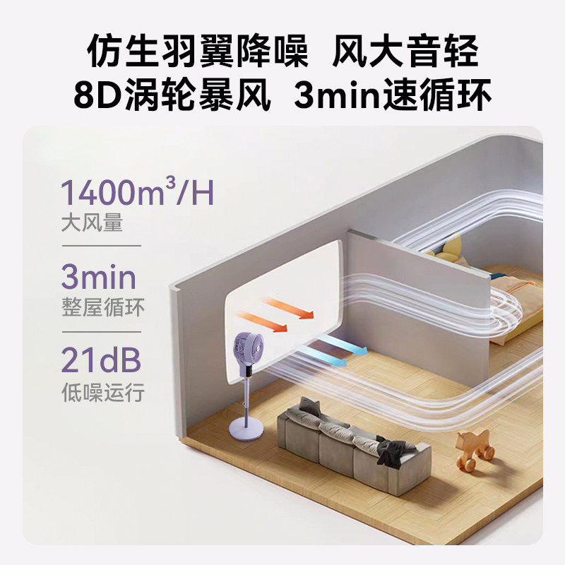 创维语音空气循环扇电风扇家用智能大风力强力电扇静音立式落地扇_虎窝淘