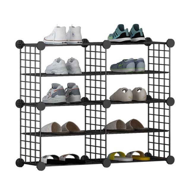 Mini small apartment shoe shelf simple door iron narrow small shoe ...