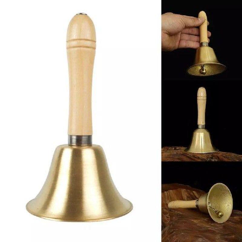 Brass Hand Bell Loud Call Bell Handbell Desk Ringbell With_虎窝淘