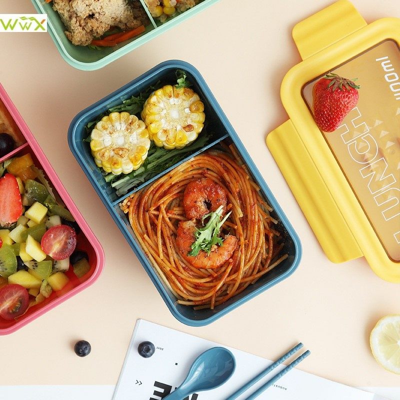 Microwave Lunch Box Portable 2 Layer Food Container Healthy_虎窝淘