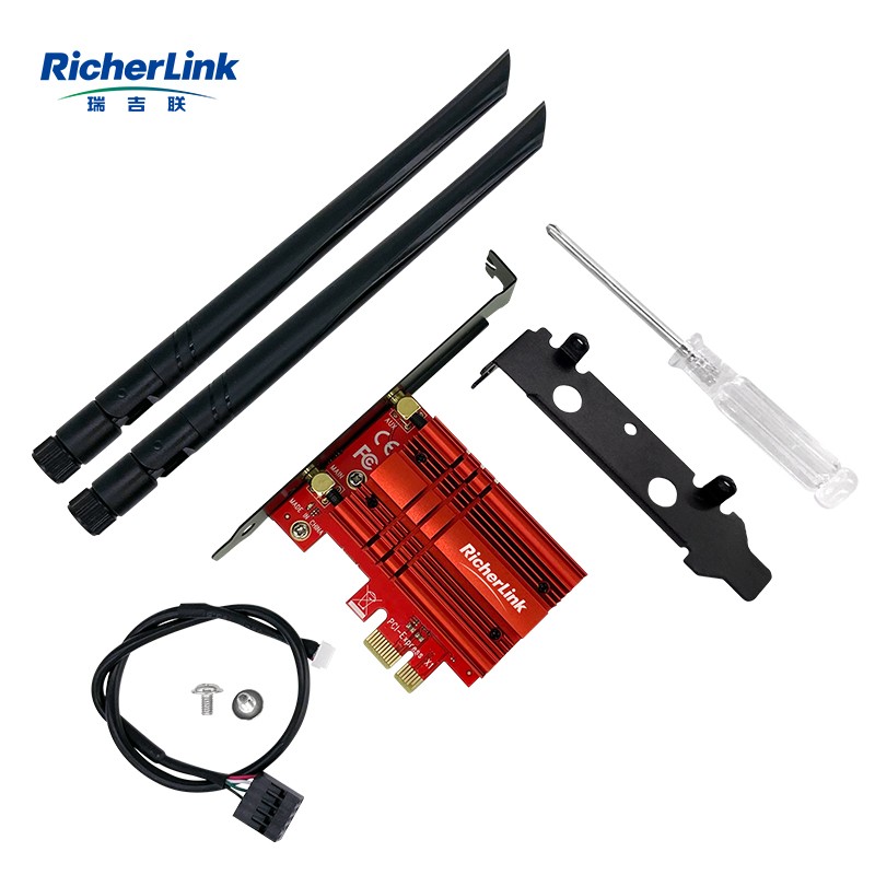 RicherLink无线网卡MT7921K千兆三频5G台式机内置PCI-E+蓝牙5.2独立WIFI6接收发射器_虎窝淘