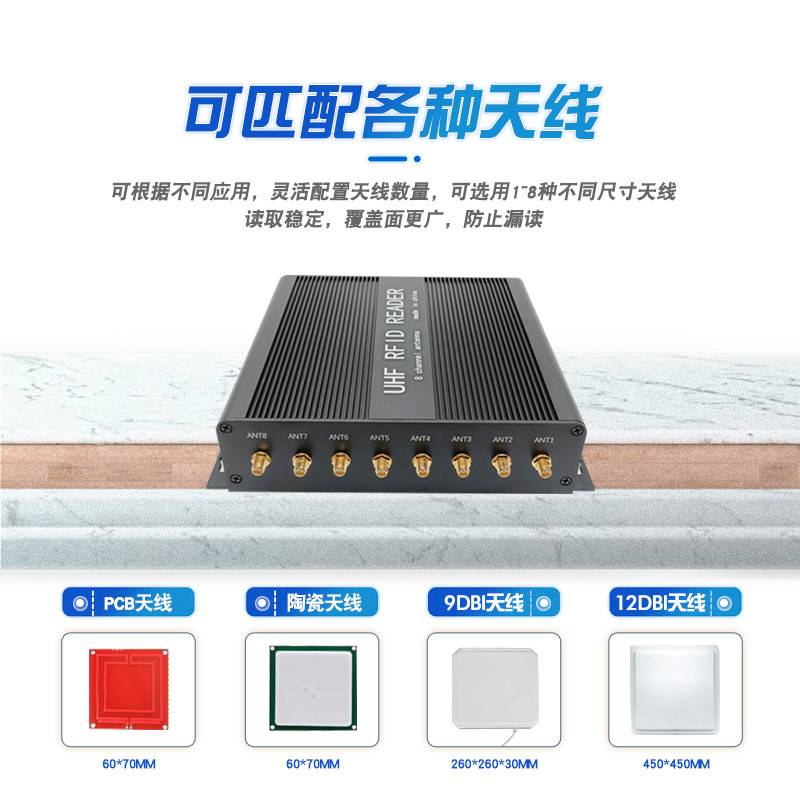 超高频RFID读写器八通道E710模块uhf仓库管理915Mhz分体式读卡器_虎窝淘