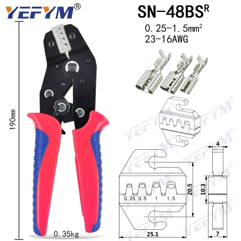 Crimping pliers, SN-48B, SN series crimping tool kit 2.8 4.8_虎窝淘