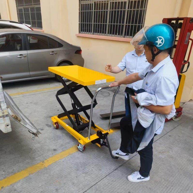 手动液压升降平台移动电动升降机剪叉式小型平板车手推模具平台车_虎窝淘
