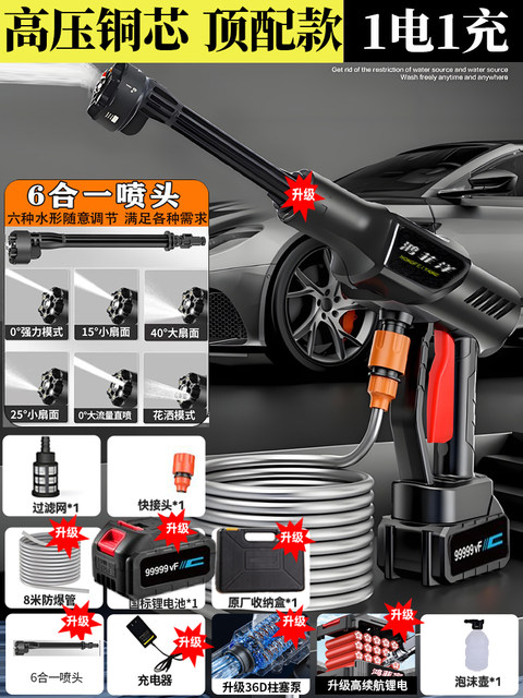 Powerful supercharged wireless car washing machine Household high ...