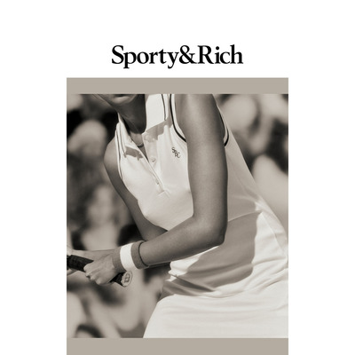 [七折礼遇]Sporty&Rich 女士白色老钱Polo网球风无袖连衣裙短裙