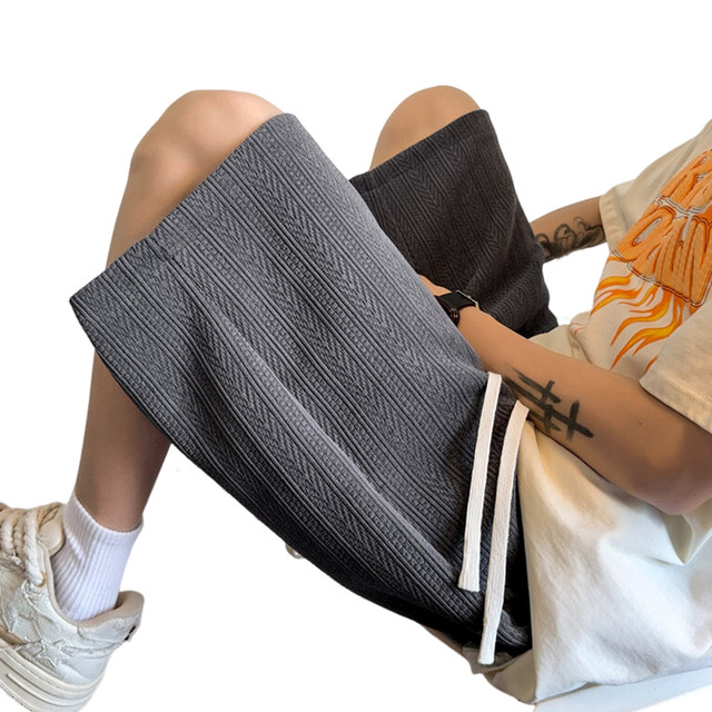 Shorts men's summer new wheat ear pattern casual five-point pants for ...