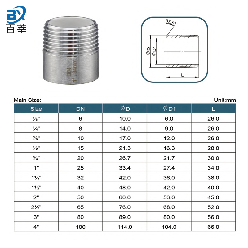 304 316不锈钢单头丝 焊接外丝 螺纹焊接管接头 DN15-DN100 4分_虎窝淘