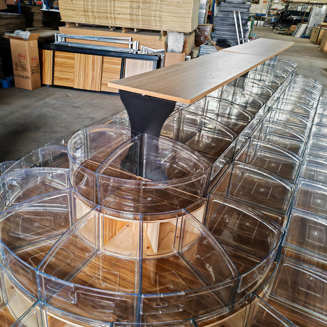 Supermarket shelf display rack top plate bulk round island cabinet food ...