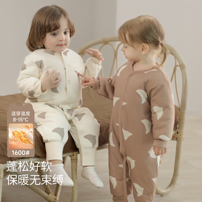 巴厘小猪宝宝夹棉连体衣秋冬棉服