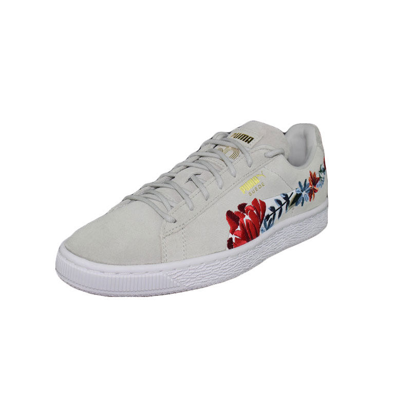 彪马/PUMA Suede Hyper女子刺绣花卉休闲运动板鞋366124-02_虎窝淘