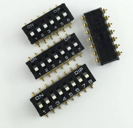 2.54mm贴片拨码开关KM-1P/2P/3P/4P/5P/6P/8/10P位 SMD贴片镀金脚_虎窝淘