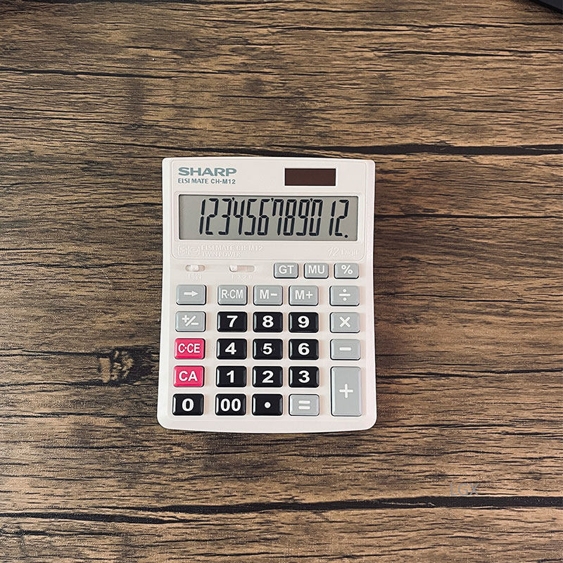SHARP夏普正品CH-G12/D12/M12【大中小号】官方授权商务财务会计台式办公大屏大按键太阳能计算器_虎窝淘