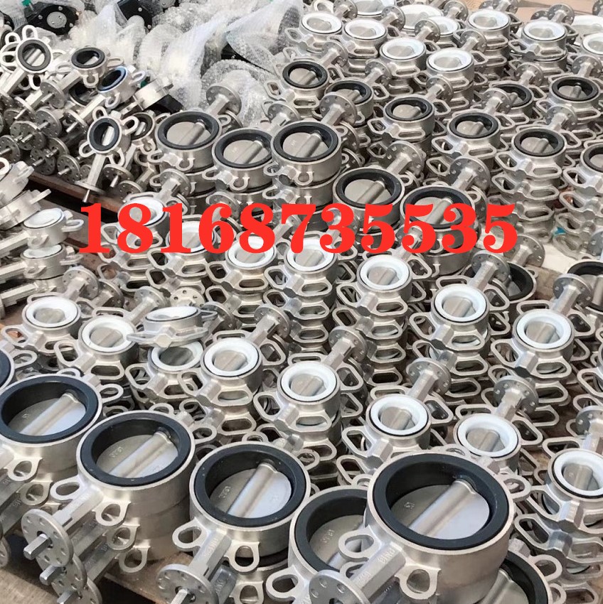 全不锈钢对夹蝶阀D71X/F-10/16P DN50 65 80 100 125 150 200_虎窝淘