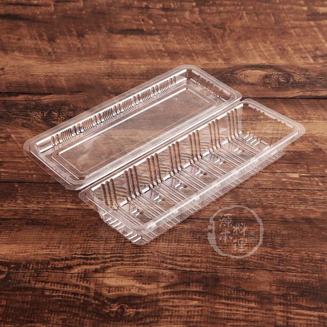 J006 Packaging Box BOPS Transparent Sushi Box Long Strip Cake Box ...