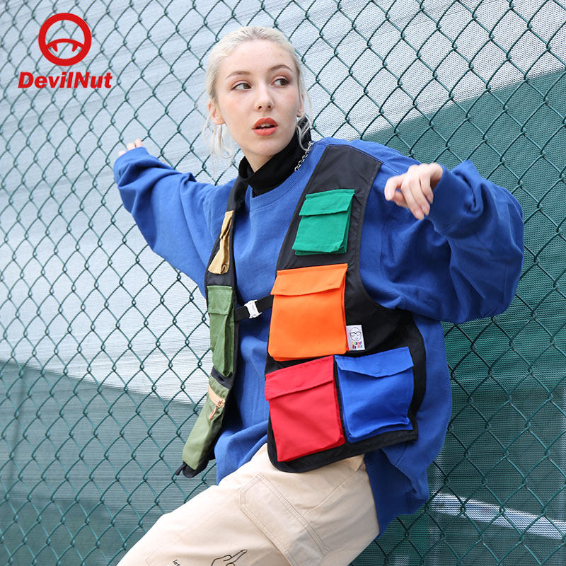 DEVIL NUT潮牌恶魔 21冬季新款拼接记者马甲卫衣 ZYL ATO_虎窝淘