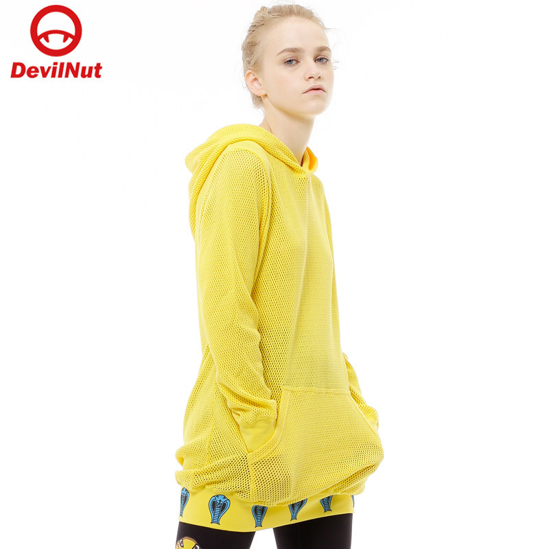 DEVIL NUT潮牌恶魔中长连帽纯色女式卫衣 PARTY SFV_虎窝淘