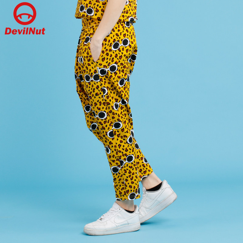 DEVIL NUT潮牌恶魔柯本迷彩褶裆松紧裤男士卫裤主 SSX_虎窝淘