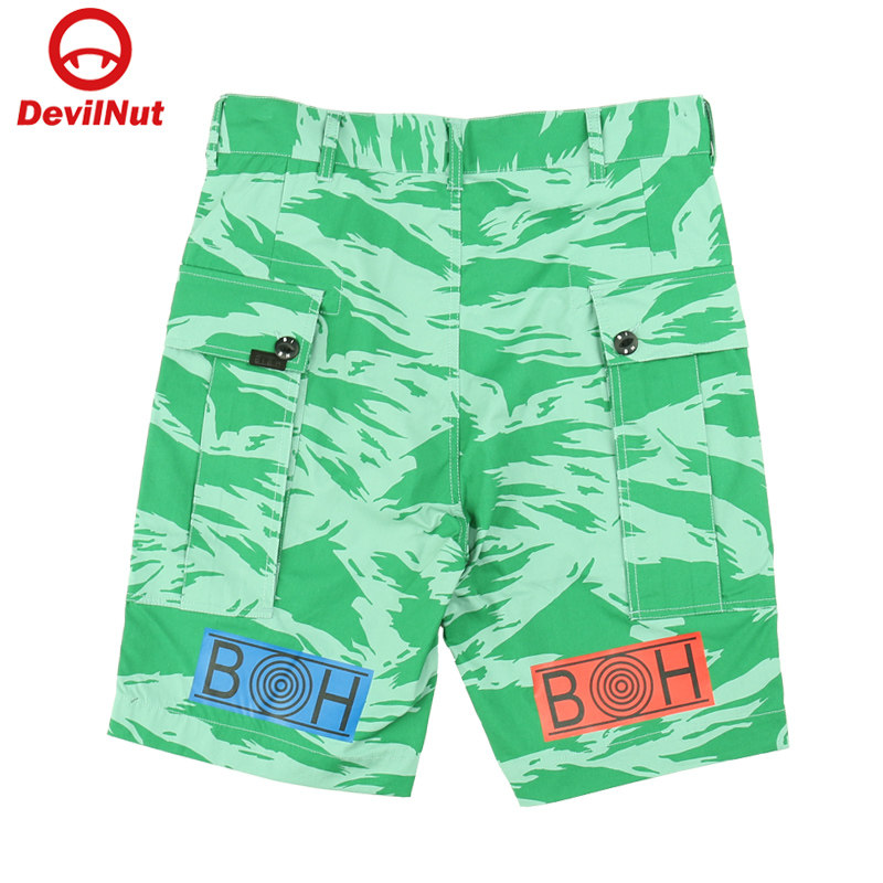 DEVIL NUT潮牌恶魔男士伞兵大袋迷彩印花休闲短裤 BIBH SET_虎窝淘