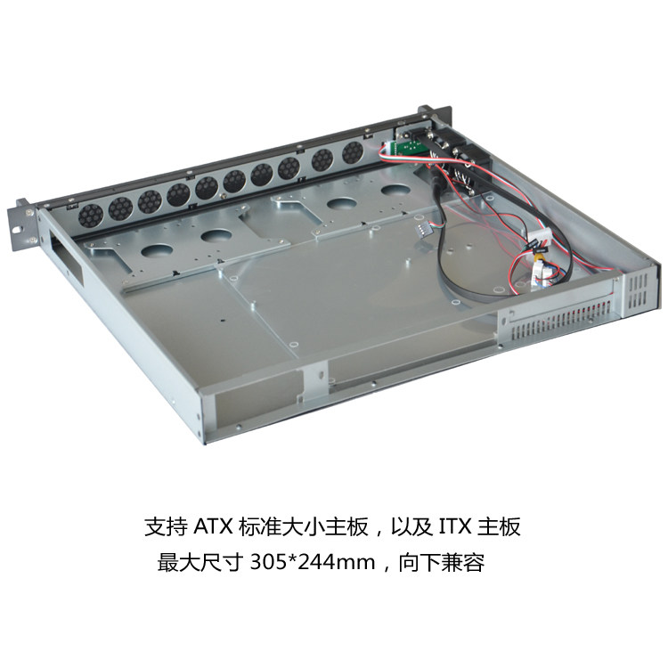 高档铝面板超短1U机箱工控服务器机箱1U 400深ATX大板位录播视频_虎窝淘